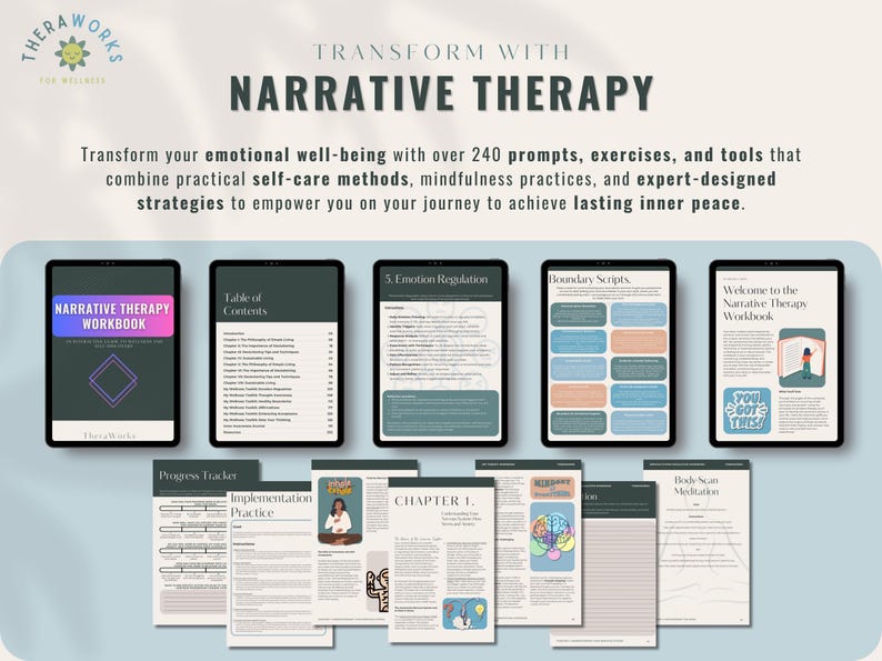 Narrative Therapy Worksheet - Personalized Growth Workbook - Self ...