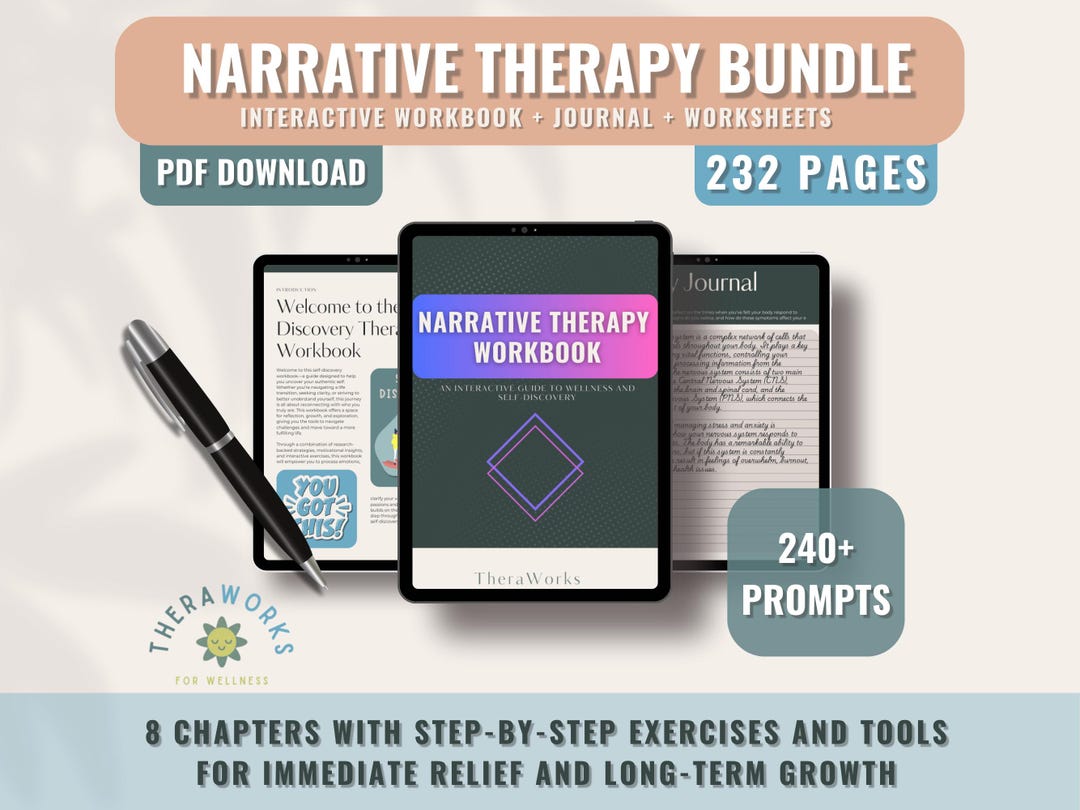 Narrative Therapy Worksheet - Personalized Growth Workbook - Self ...
