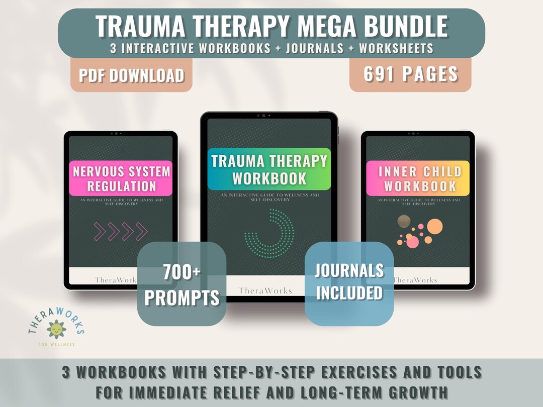 Trauma Bundle - Trauma Therapy Worksheets Trauma Journal Prompts ...