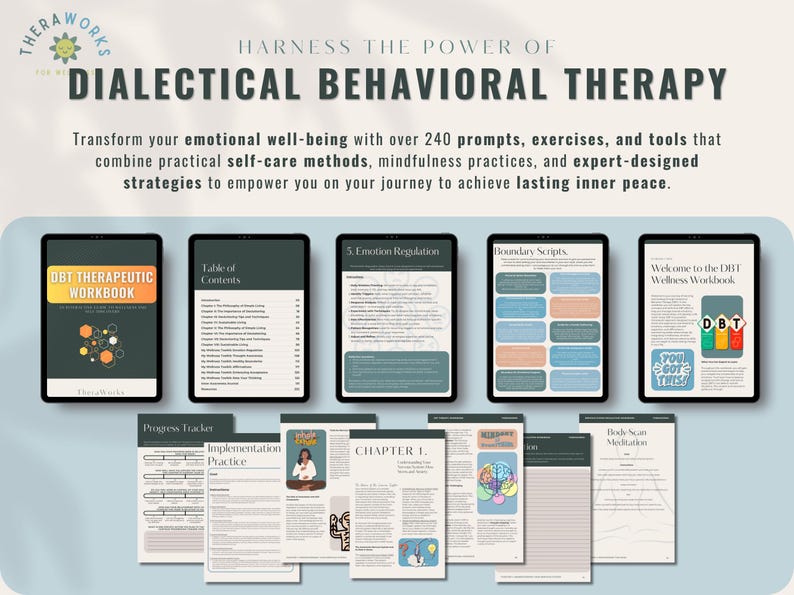 DBT Therapy Worksheet DBT Workbooks - Therapy Workbook DBT Journal Dbt ...