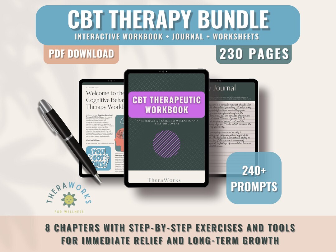 CBT Therapy Worksheet CBT Journaling - Therapy Workbook CBT Journal ...