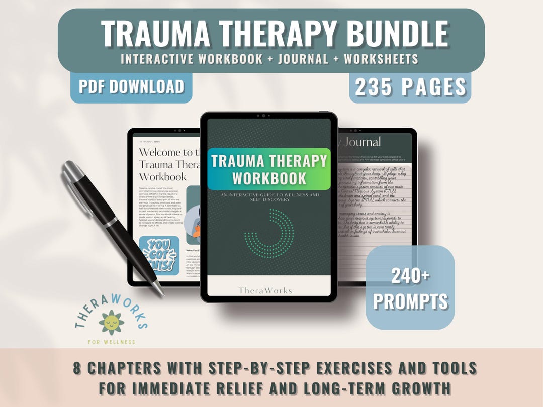 Trauma Bundle - Trauma Therapy Worksheets Trauma Journal Prompts ...