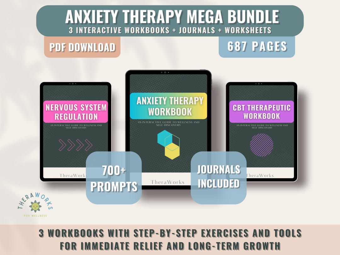 Anxiety Therapy Bundle for Anxiety Relief - Journaling Anxiety Therapy ...