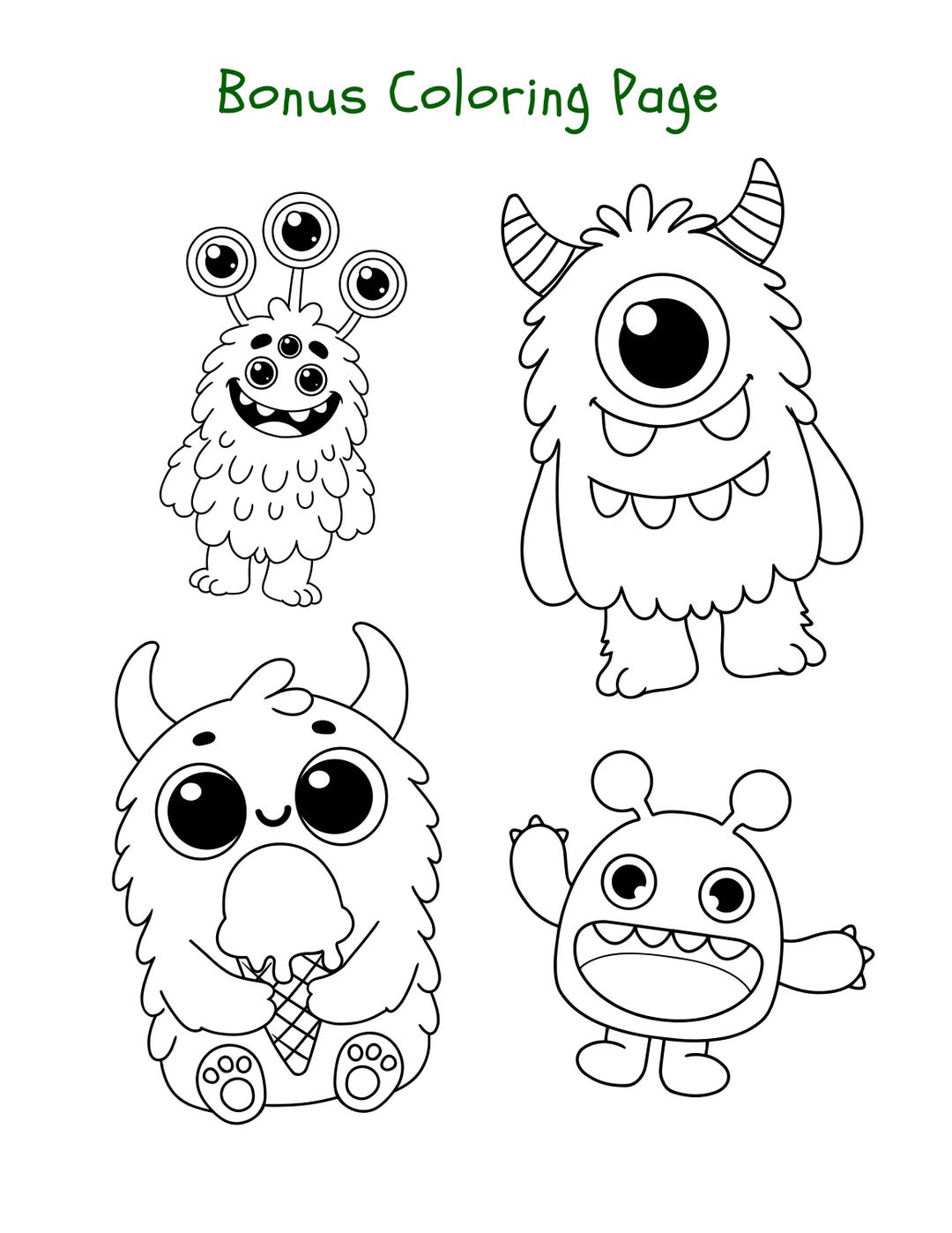 Monster Story Worksheet Letter Tracing Coloring Page - Etsy