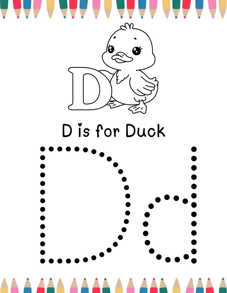 ABC Coloring and Letter Tracing Worksheets - Etsy