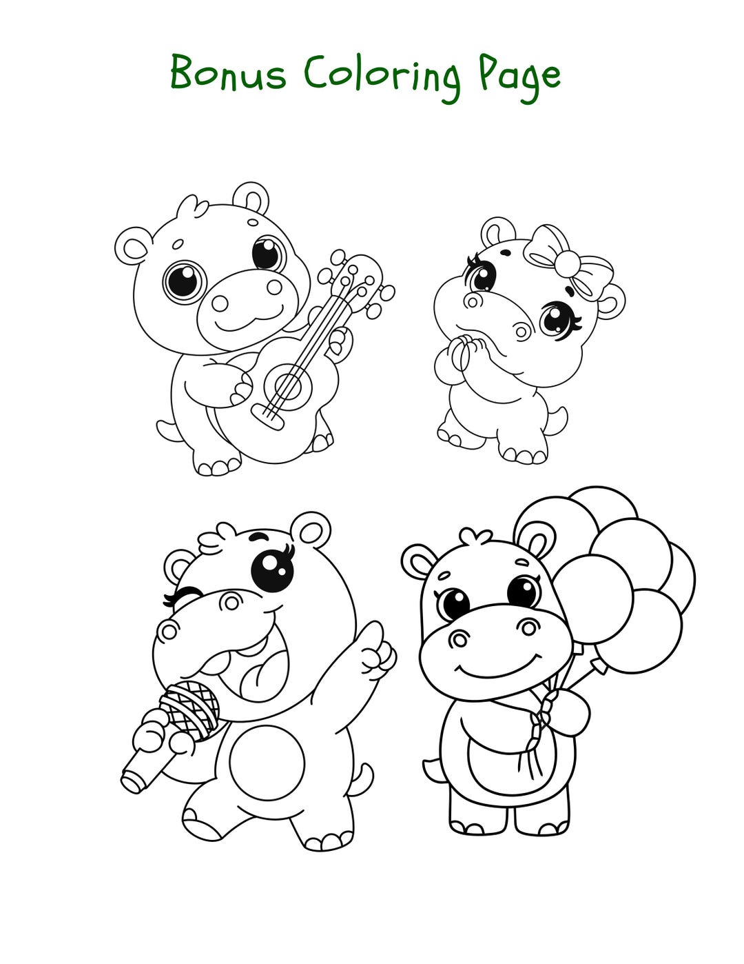 Hippo Story Worksheet Letter Tracing Coloring Page - Etsy