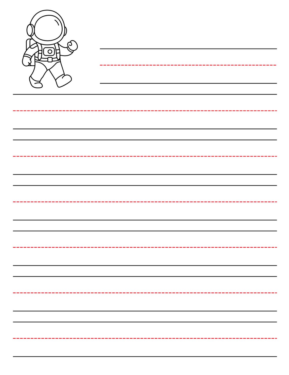 Space Story Worksheet Letter Tracing Coloring Page - Etsy