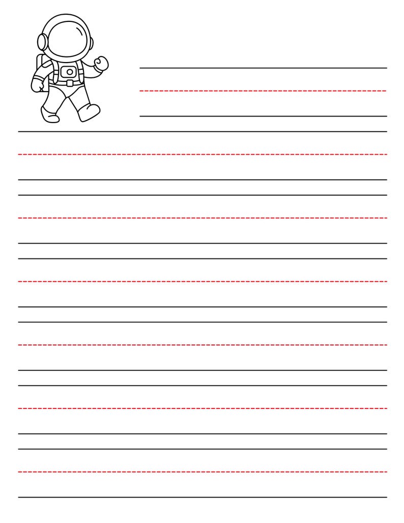 Space Story Worksheet Letter Tracing Coloring Page - Etsy