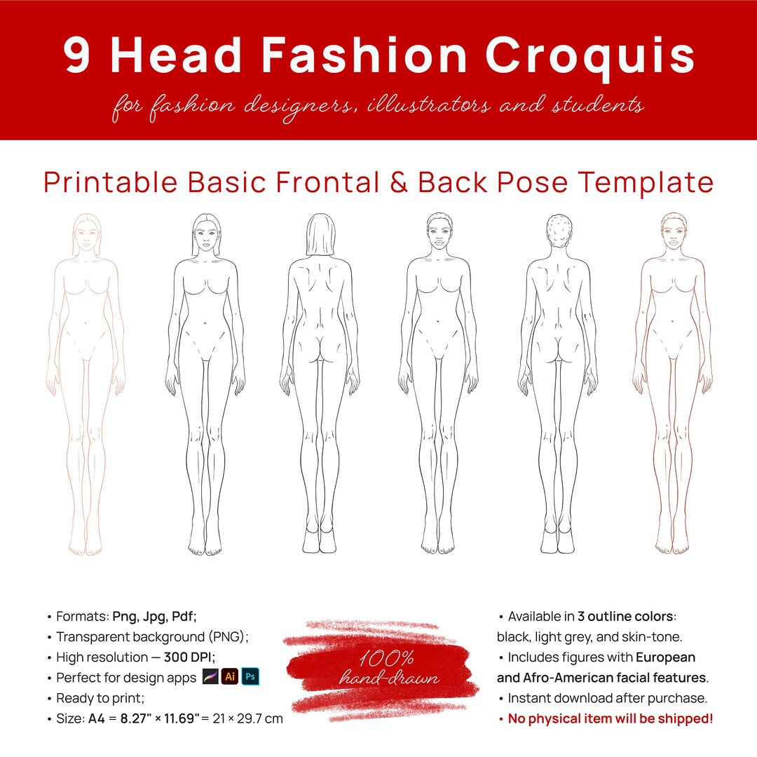 Fashion Figure Template — Female Proportion Chart for Clothing ...
