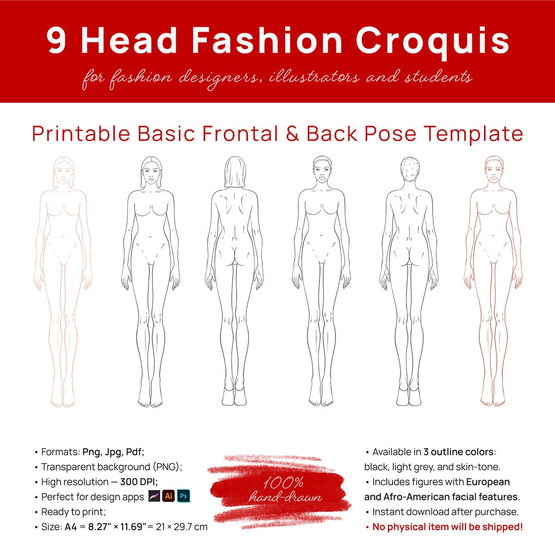 Fashion Figure Template — Female Proportion Chart for Clothing ...