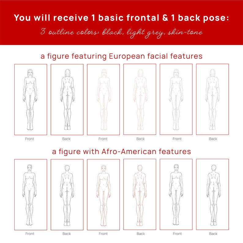 Fashion Figure Template — Female Proportion Chart for Clothing ...