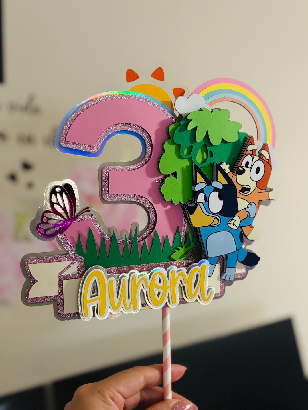 Bluey Birthday Cake Topper, Custom Bluey Cake Topper, Bluey and Bingo ...