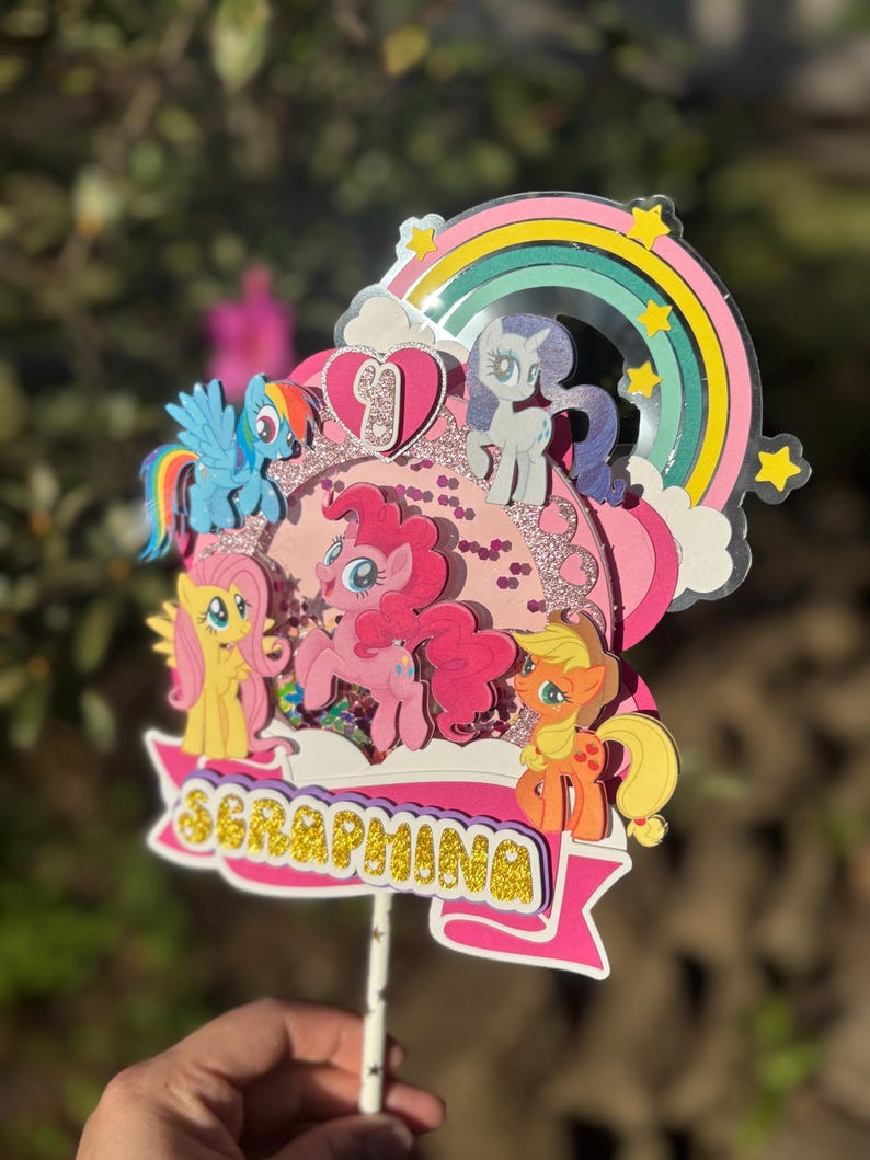 Pony Caketopper, Pink Pony Cake Topper, Small Pony Topper, Birthday ...