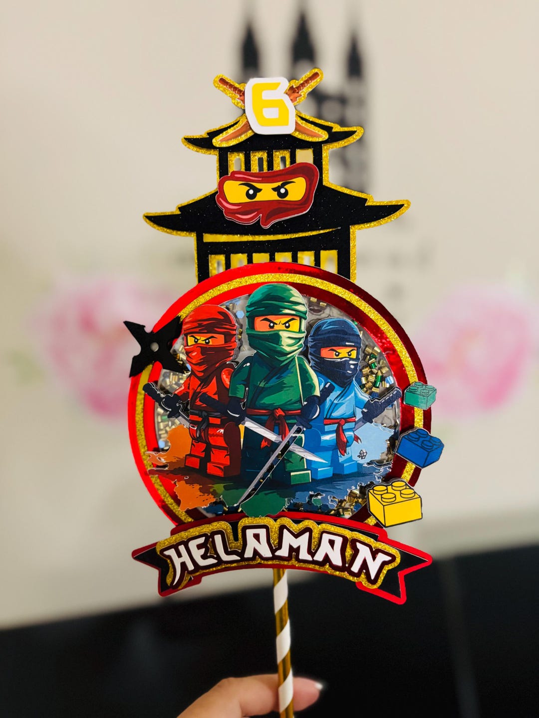 Ninjago Birthday Cake Topper, Cake Topper Ninjago, Personalized Ninjago ...