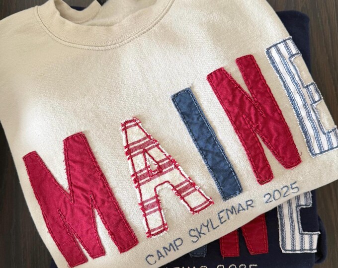 Monogram Sweatshirt, Vintage Quilt Sweatshirt, Patchwork Sweatshirt, Varsity Monogram, One of a ...