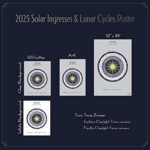 2025 Solar Ingresses & Lunar Cycles Poster | Printable | Journal Page ...