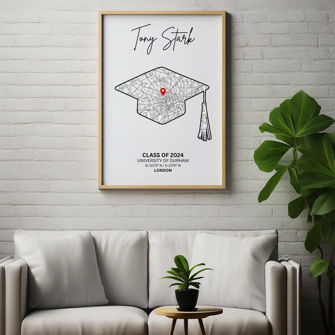 Custom Graduation Map Print | Graduation Wall Art | Graduation Gifts ...