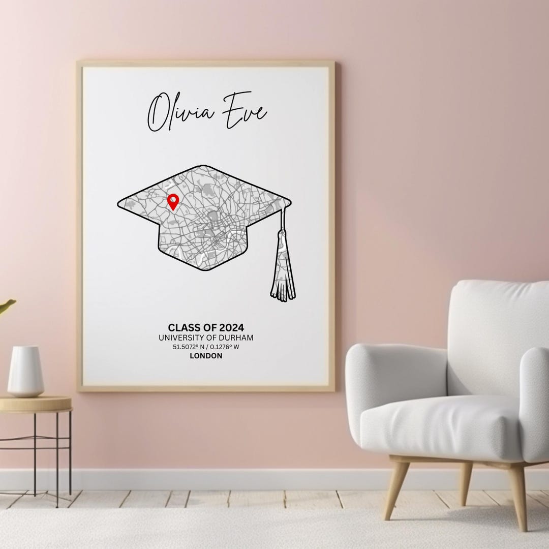 Printable Graduation Map Gift Graduation Wall Art Graduation Gift for ...