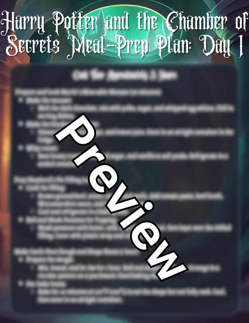 Harry Potter and the Chamber of Secrets Dinner and Cocktail Menus ...