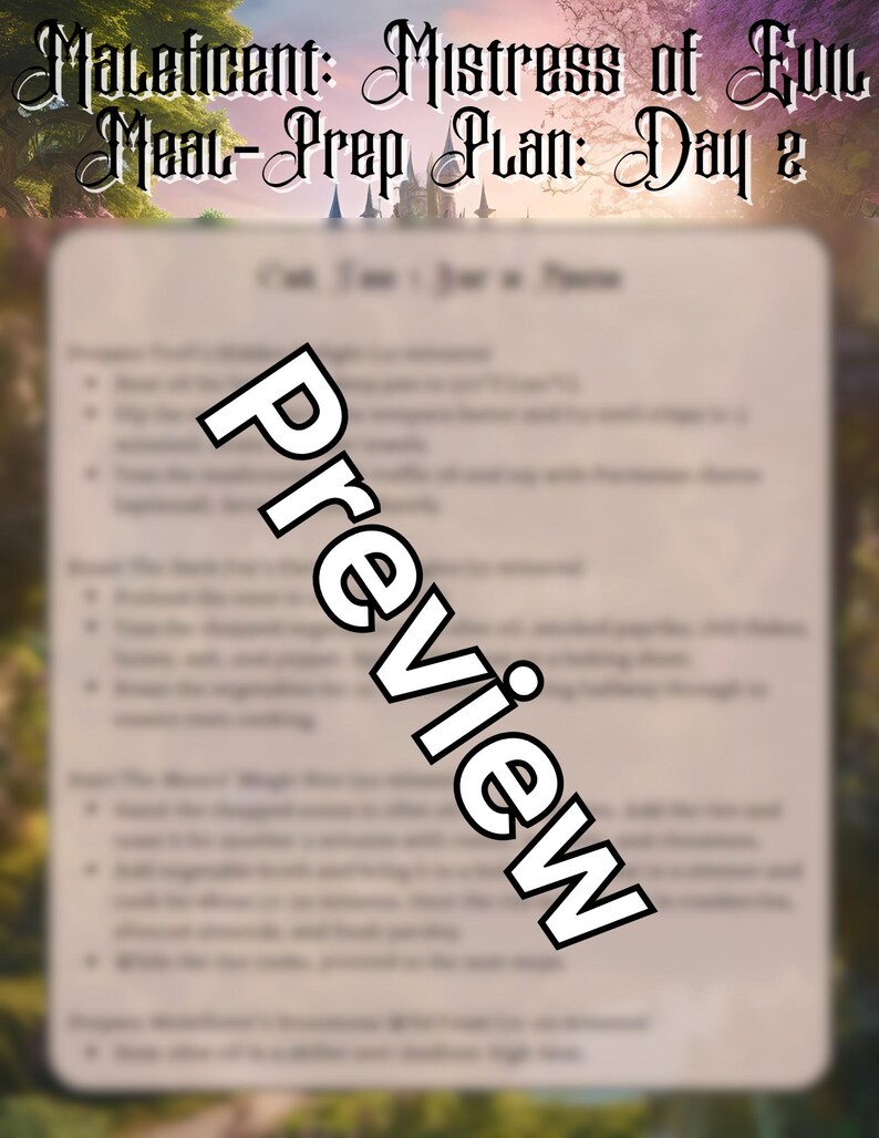 Maleficent: Mistress of Evil Live-action THEMED Dinner & Cocktail Menus ...