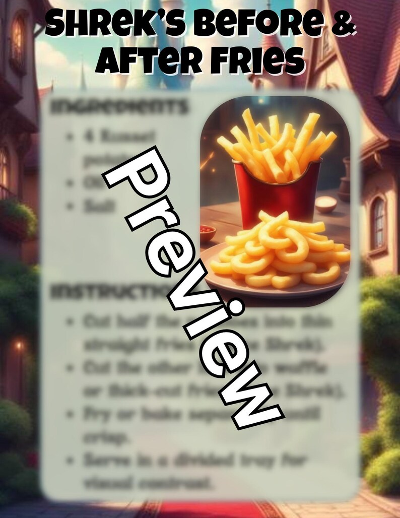 Shrek 2 Dinner Menu, Editable Canva Template (grocery List & Cocktail ...