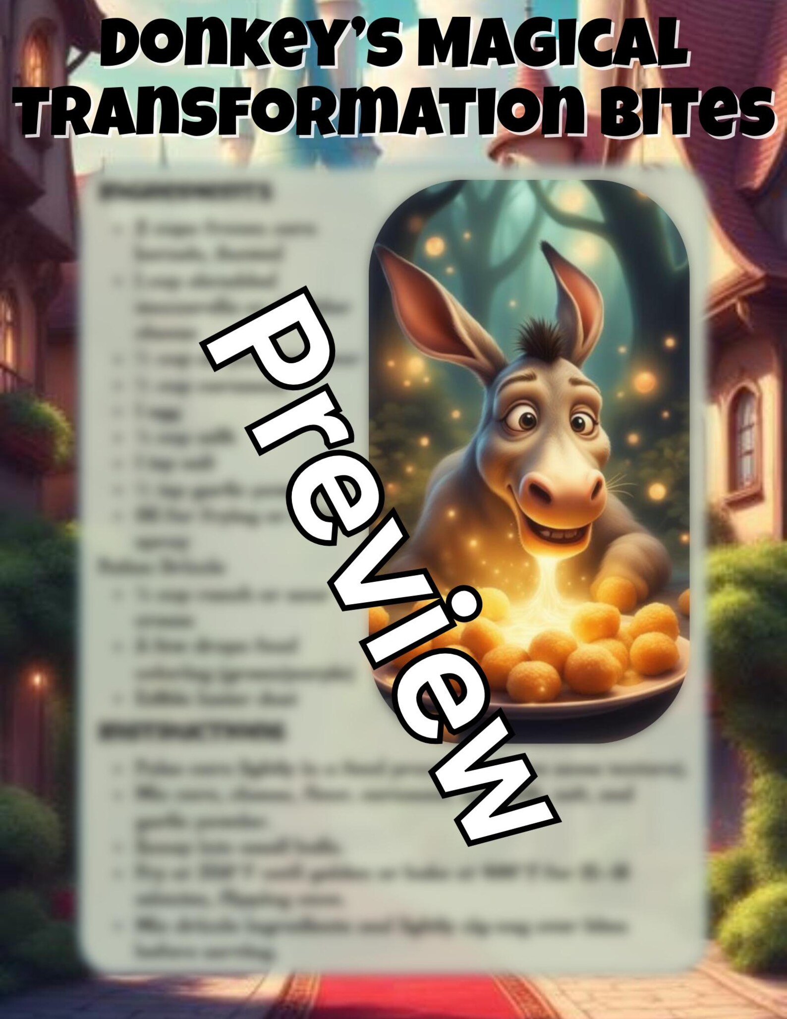 Shrek 2 Dinner Menu, Editable Canva Template (grocery List & Cocktail ...