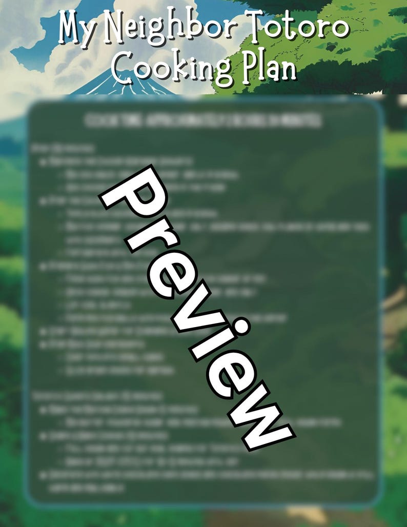 My Neighbor Totoro THEMED Dinner and Cocktail Menus (includes Grocery ...