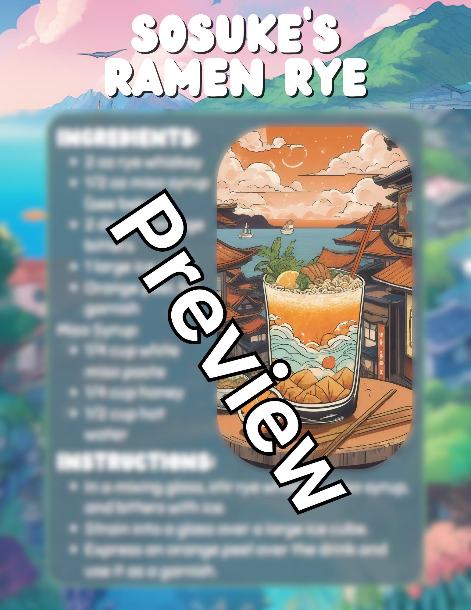 Ponyo THEMED Dinner and Cocktail Menus (includes Grocery List, Cooking ...