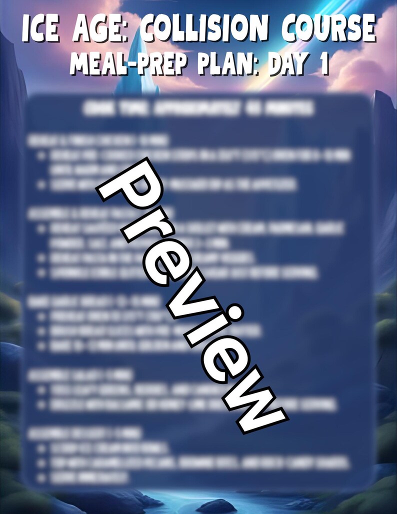 Ice Age Collision Course EDITABLE Movie Night Dinner & Drink Menus ...