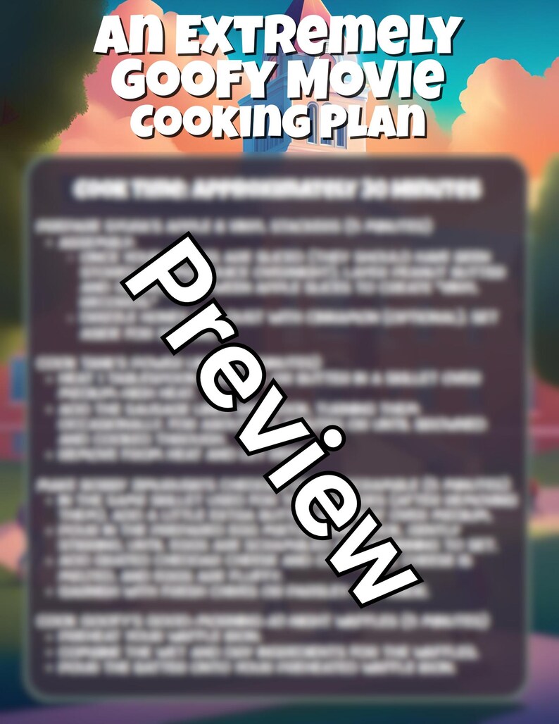 An Extremely Goofy Movie Themed Dinner & Cocktail Menus - Etsy