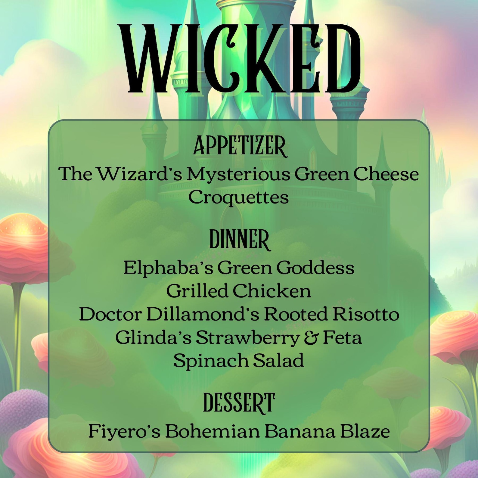 Wicked Themed Dinner & Cocktail Menu With Recipes (digital Download) - Etsy