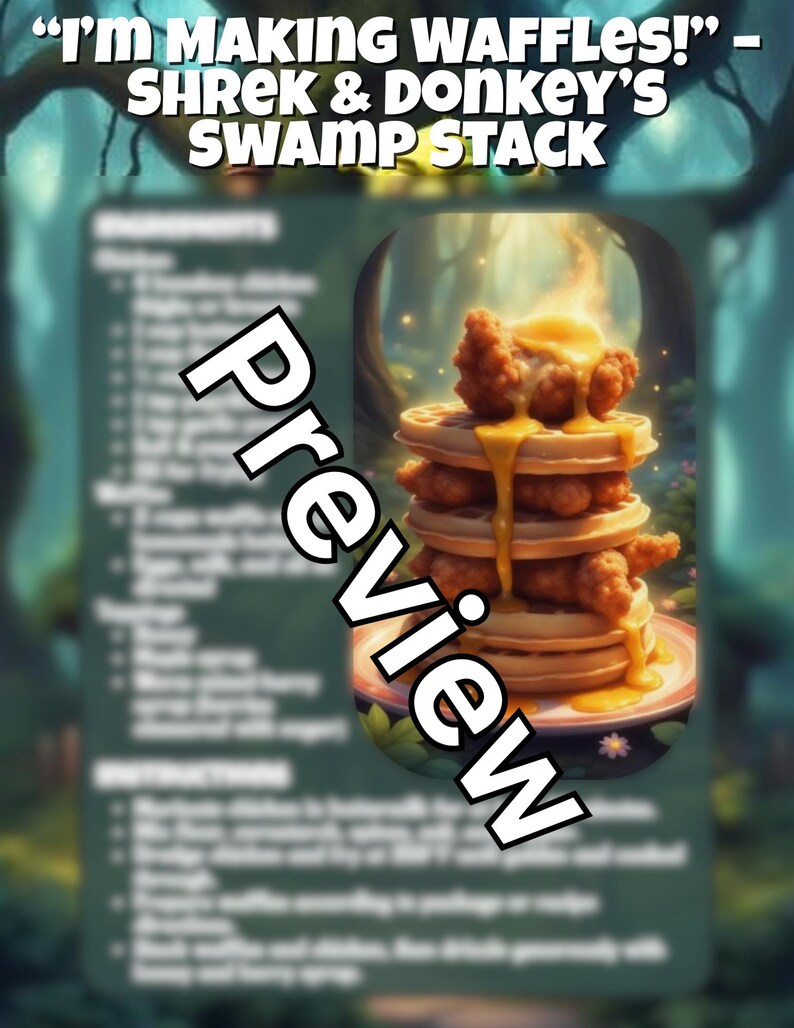 Shrek Dinner Menu, Editable Canva Template (grocery List Included) - Etsy