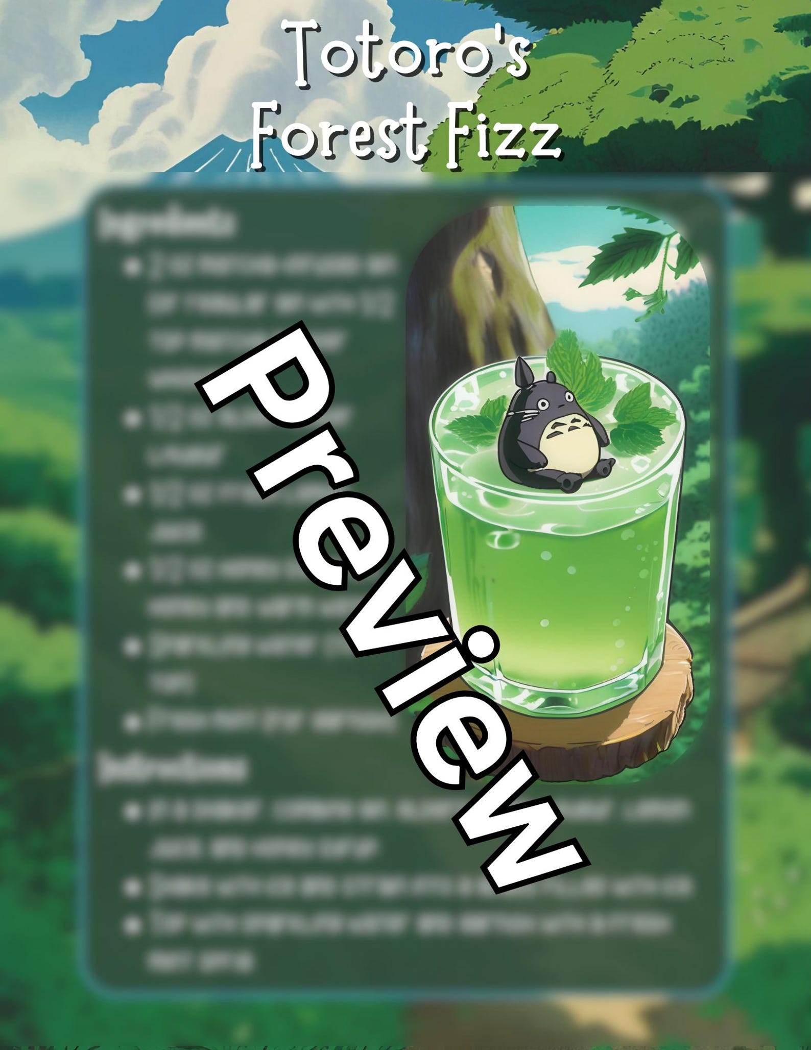 My Neighbor Totoro THEMED Dinner and Cocktail Menus (includes Grocery ...