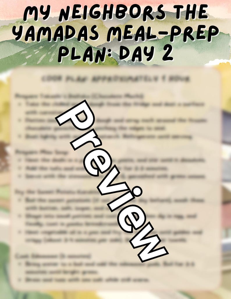 My Neighbors the Yamadas Dinner & Drink Menu (digital Download) - Etsy