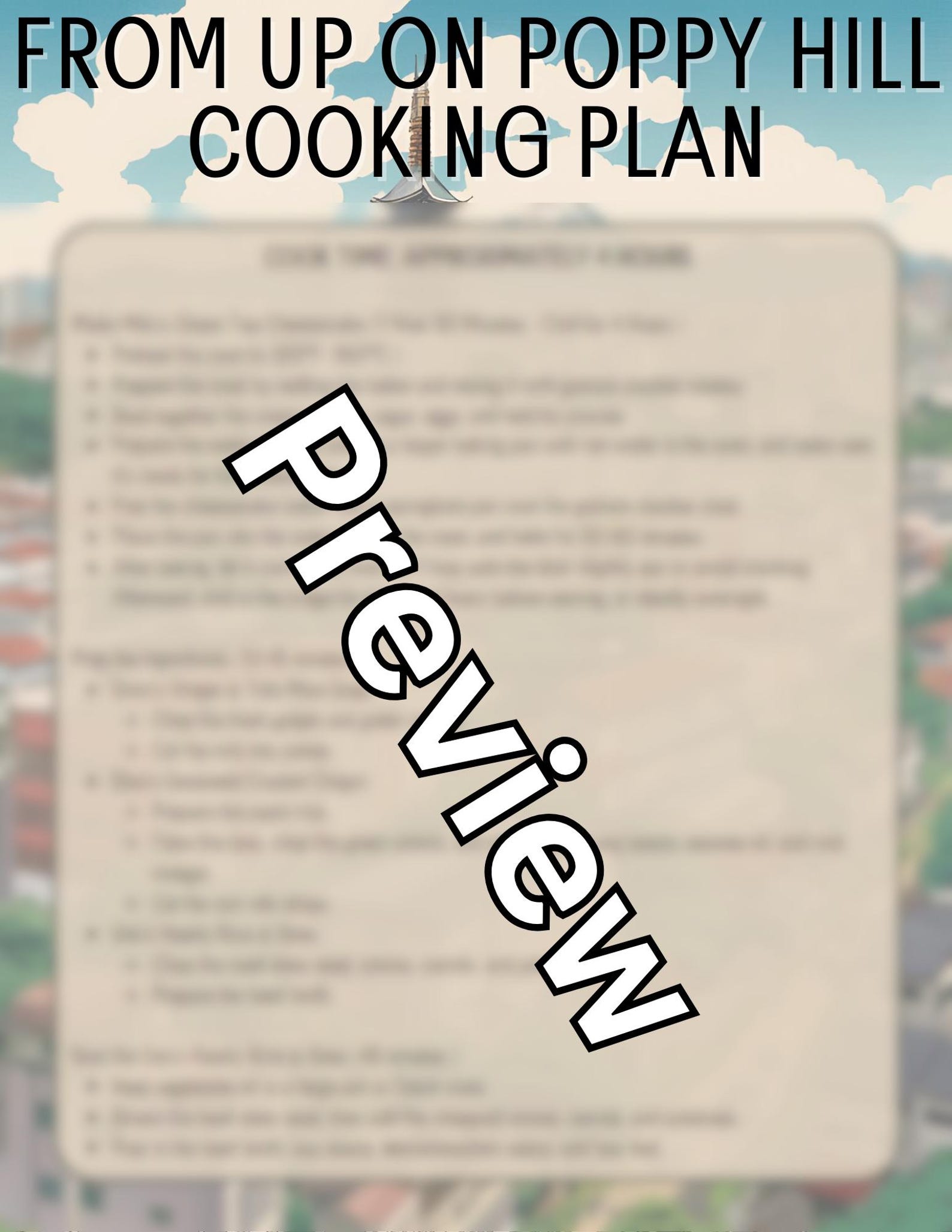 From up on Poppy Hill THEMED Dinner and Cocktail Menus (includes ...