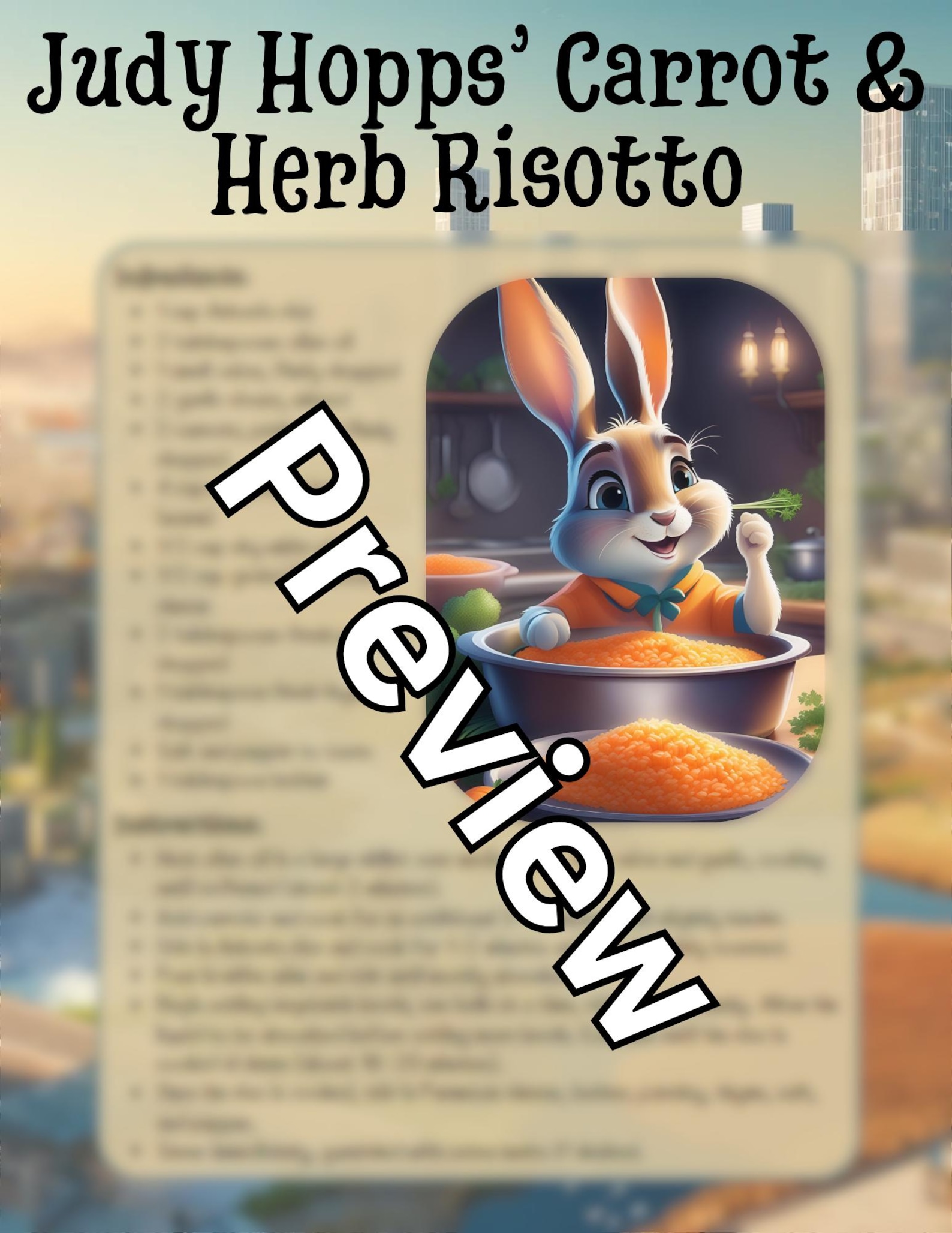Zootopia EDITABLE Dinner & Drink Menu With Grocery List - Etsy
