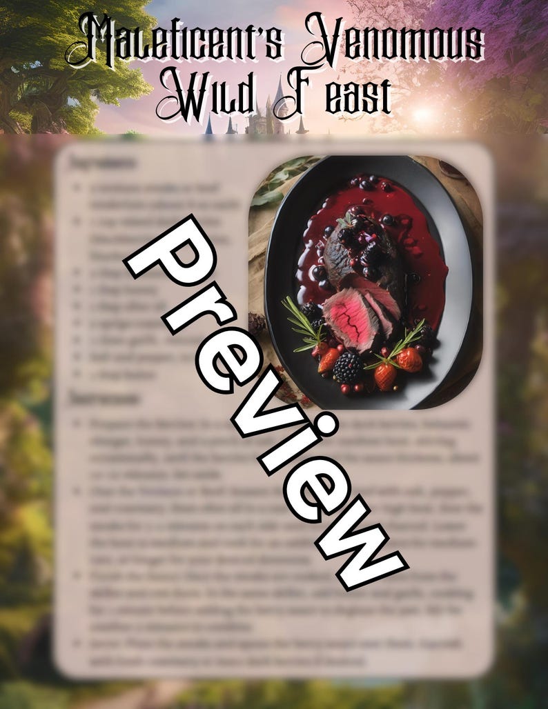 Maleficent: Mistress of Evil Live-action THEMED Dinner & Cocktail Menus ...