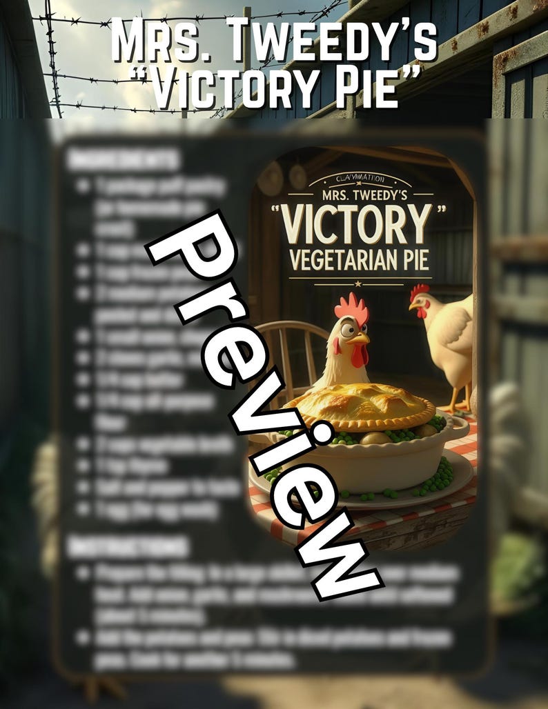 Chicken Run Dinner & Cocktail Menus (includes Grocery List, Cooking ...