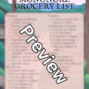 Princess Mononoke Themed Dinner & Drink EDITABLE Menu (digital Download ...