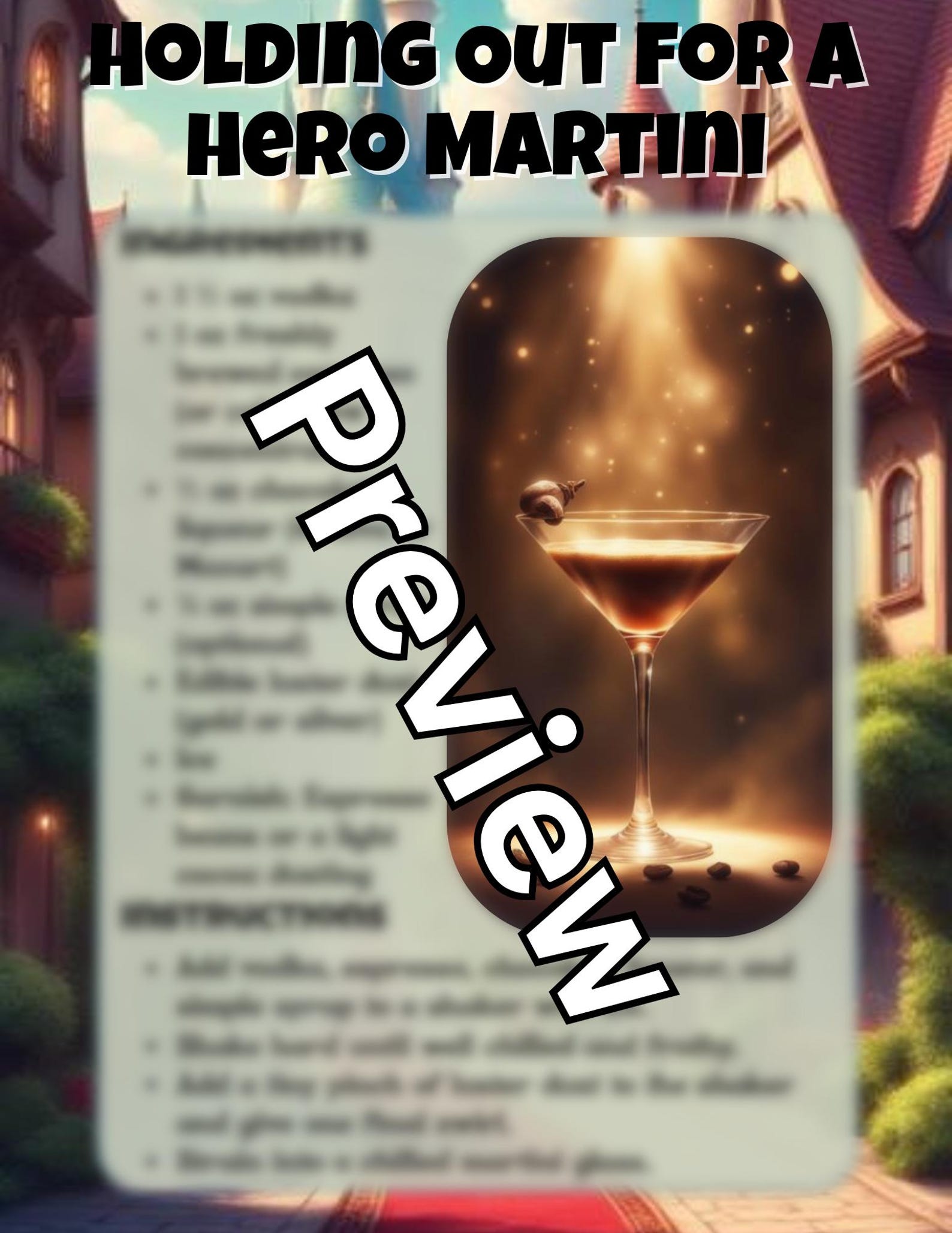 Shrek 2 Dinner Menu, Editable Canva Template (grocery List & Cocktail ...