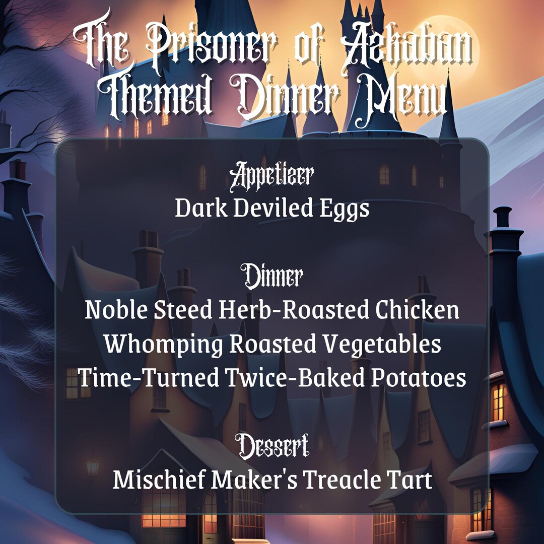 Prisoner of Azkaban Themed Dinner and Drink EDITABLE Menus - Etsy