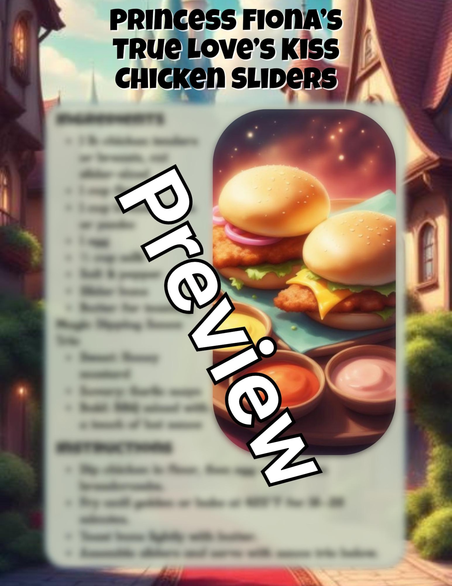 Shrek 2 Dinner Menu, Editable Canva Template (grocery List & Cocktail ...
