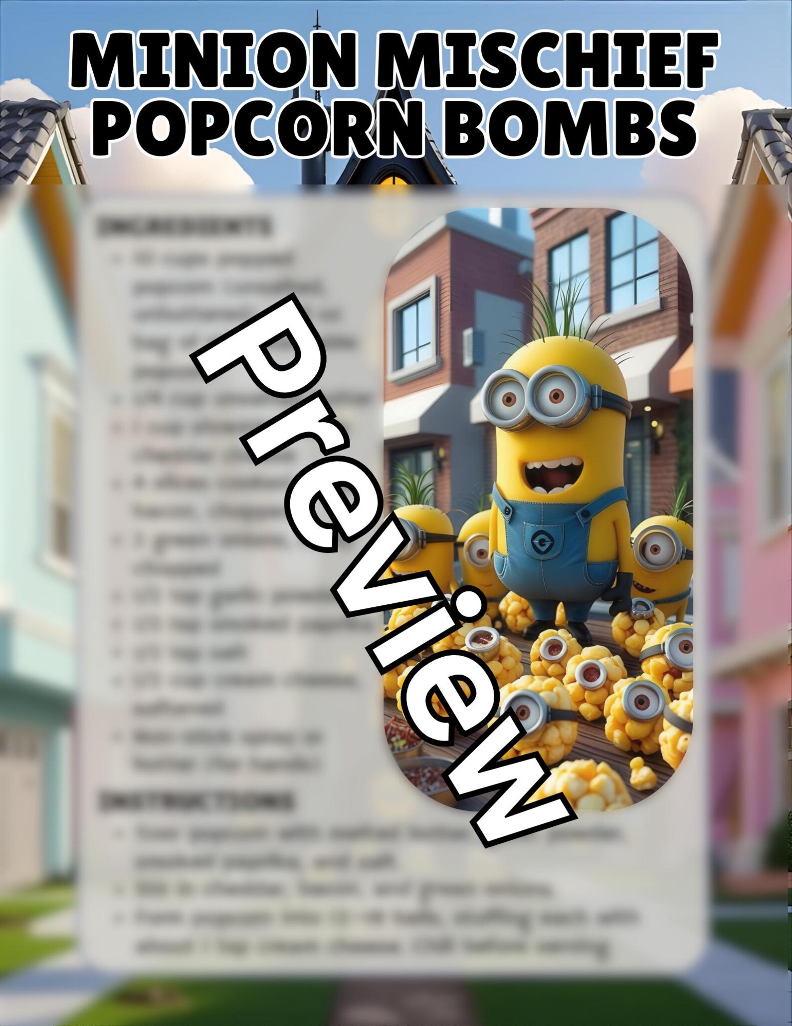 Despicable Me Dinner Menu, Grocery List, Meal Prep (editable Canva ...