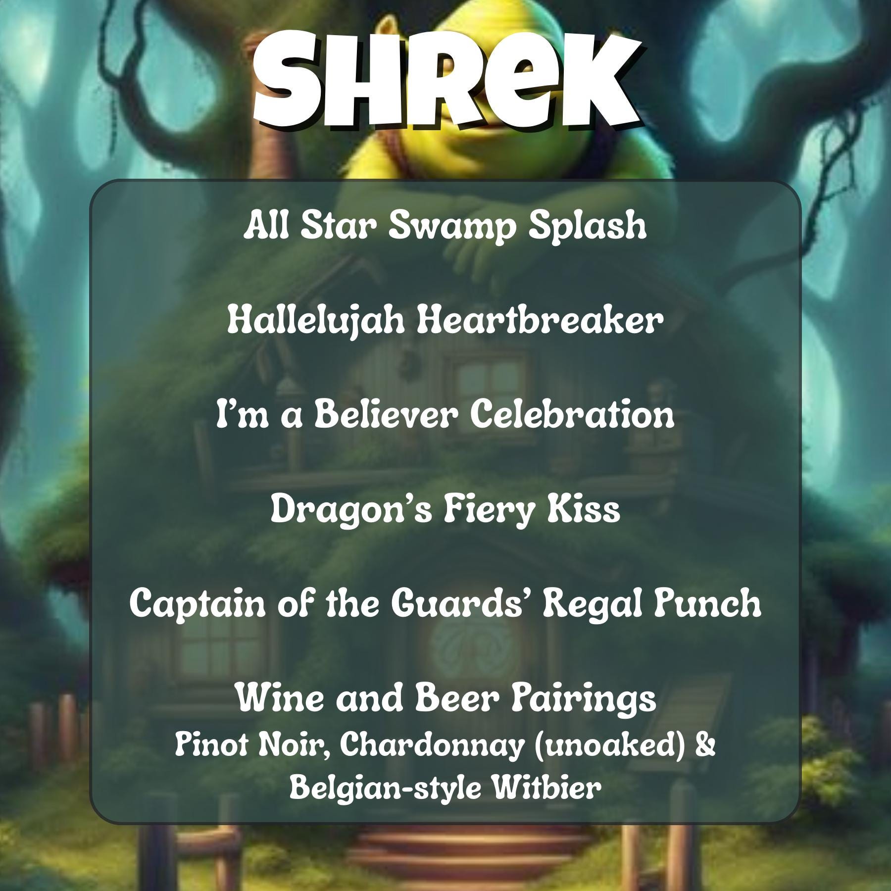 Shrek Dinner Menu, Editable Canva Template (grocery List Included) - Etsy