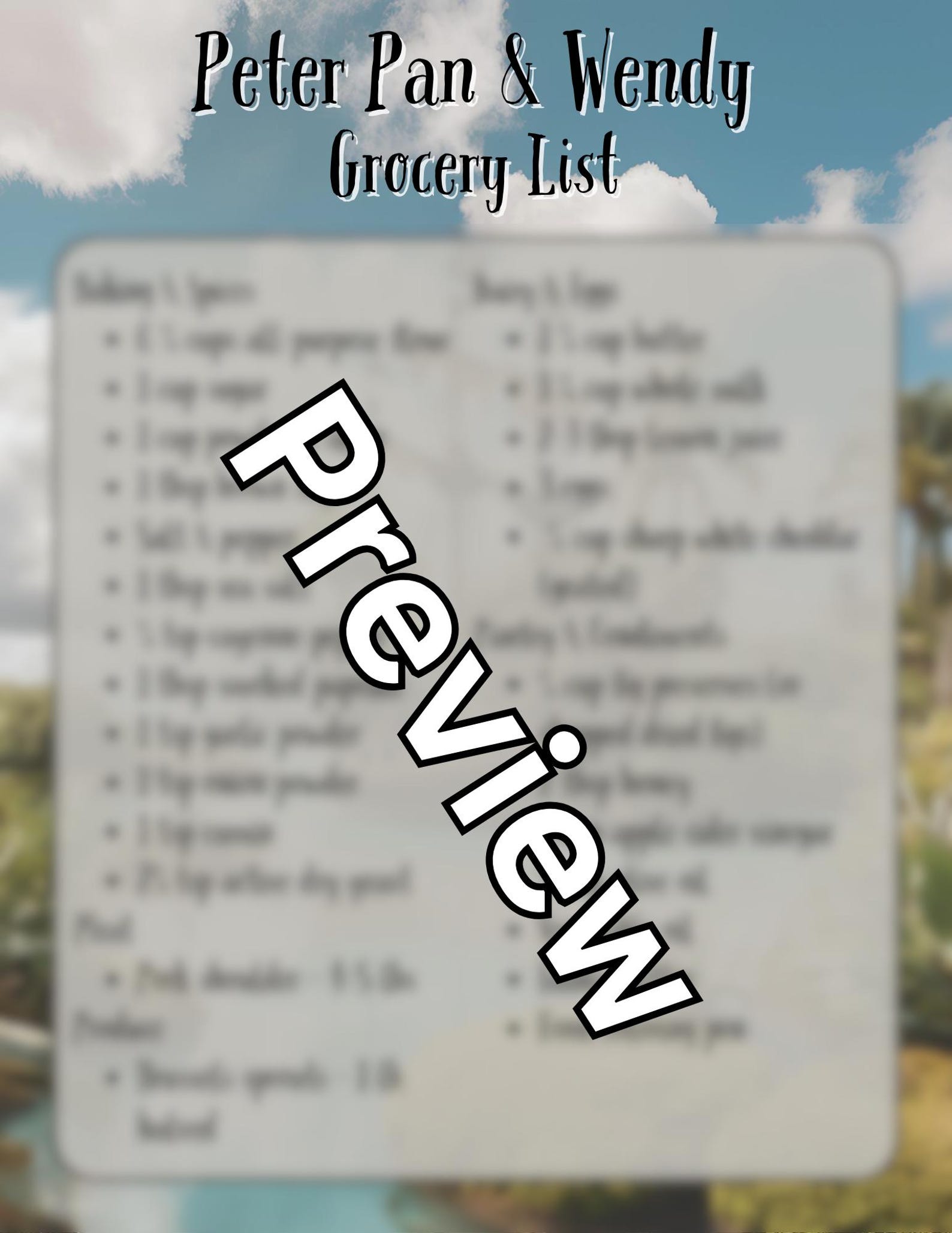 Peter Pan & Wendy Inspired Menu, Fairytale Dinner Party, Neverland Food ...