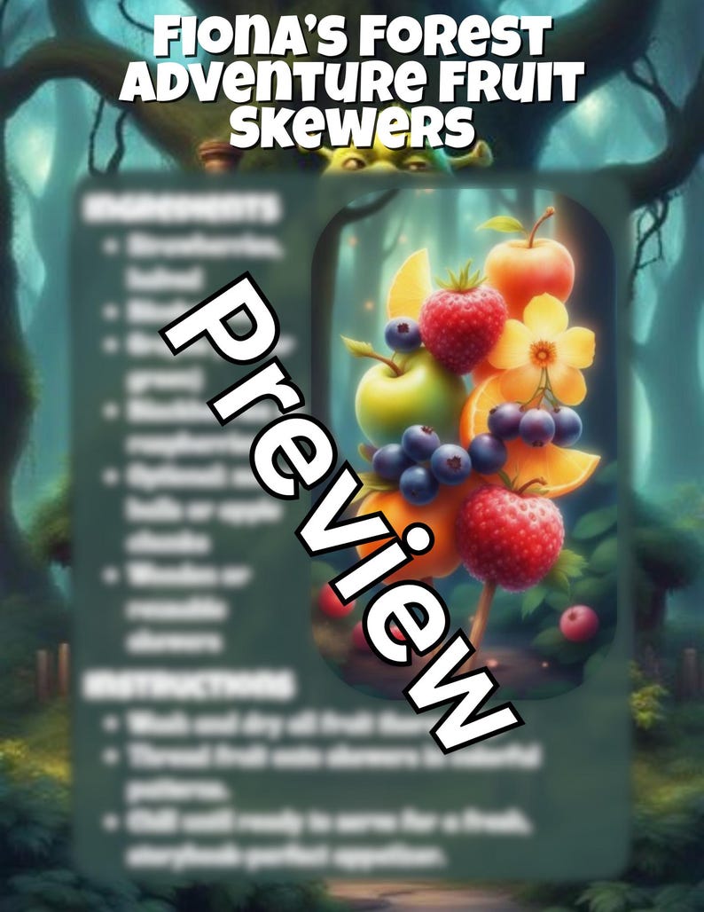 Shrek Dinner Menu, Editable Canva Template (grocery List Included) - Etsy