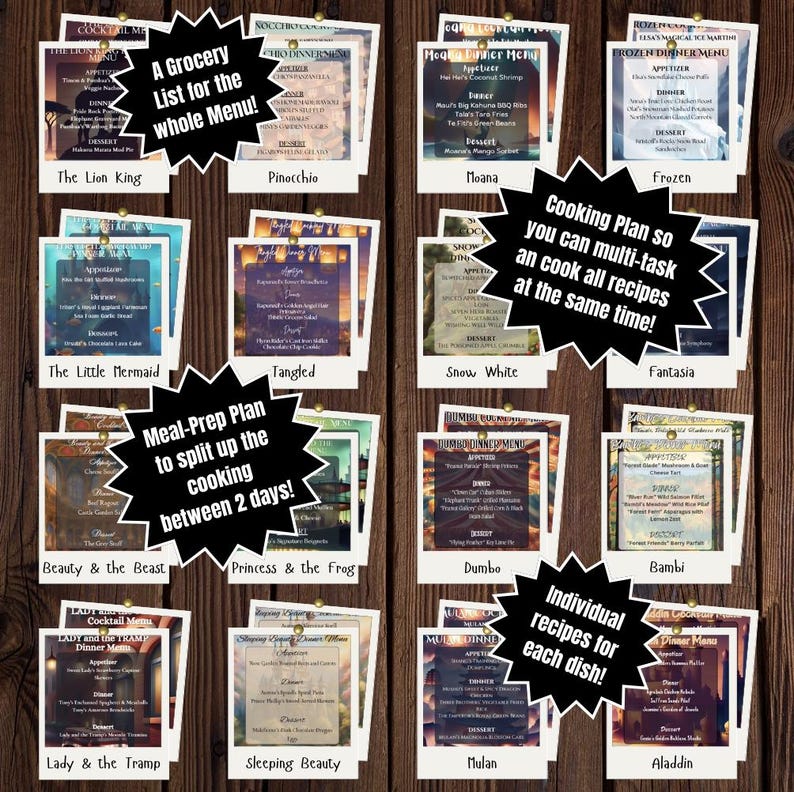 Toy Story 3 Themed Dinner & Cocktail Menu With Grocery List (digital ...