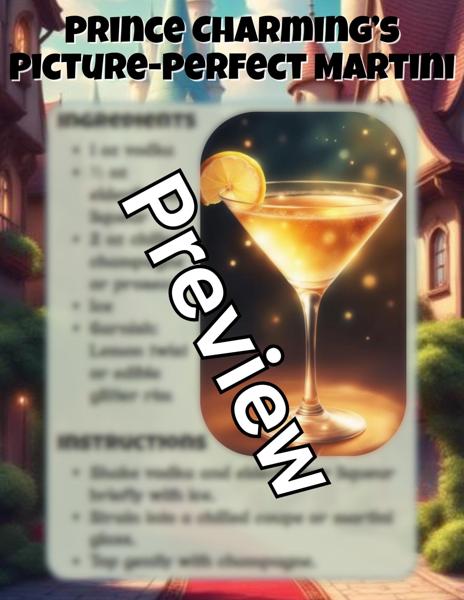 Shrek 2 Dinner Menu, Editable Canva Template (grocery List & Cocktail ...