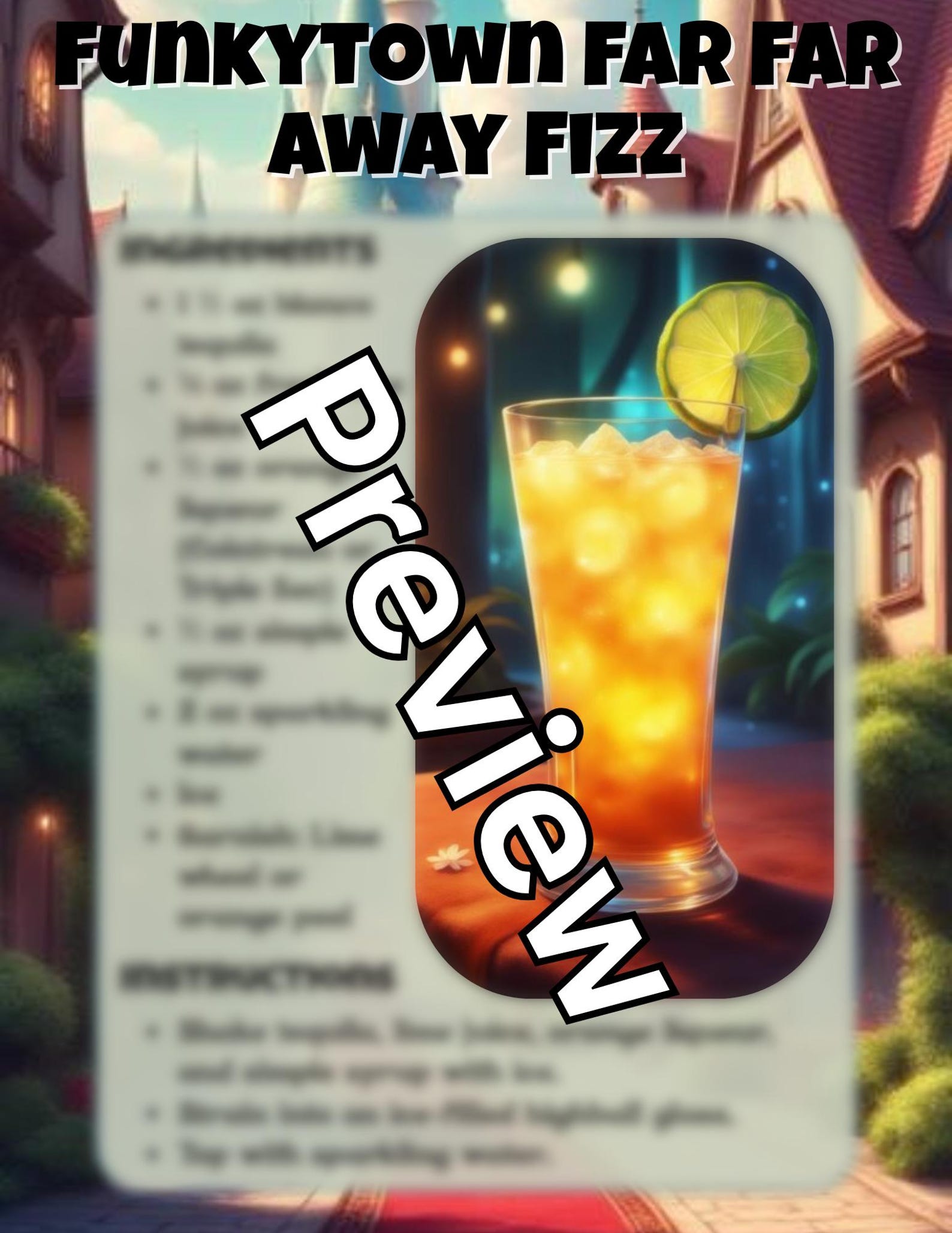 Shrek 2 Dinner Menu, Editable Canva Template (grocery List & Cocktail ...