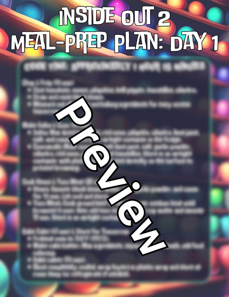 Inside Out 2 Themed Dinner & Drink EDITABLE Menu (digital Download) - Etsy